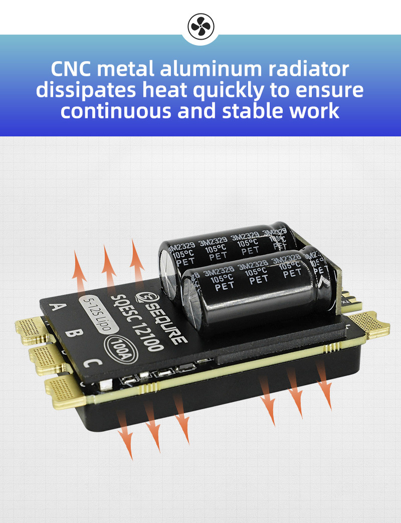 12100 Brushless ESC 5-12S Power Supply 100A - siqiantech.com